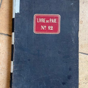 Large Antique Vintage French Handwritten Calligraphy Ledger Accounts ...