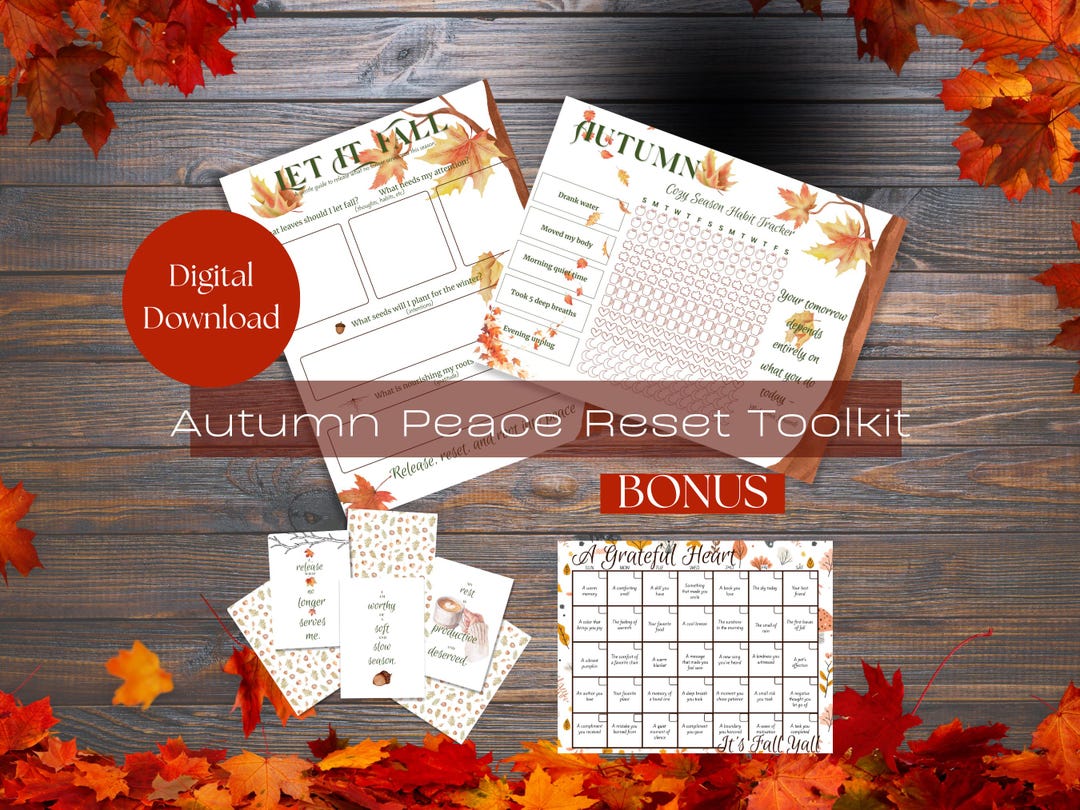 Autumn Reset Kit, Fall Planner Printables, Mental Clutter Worksheets ...