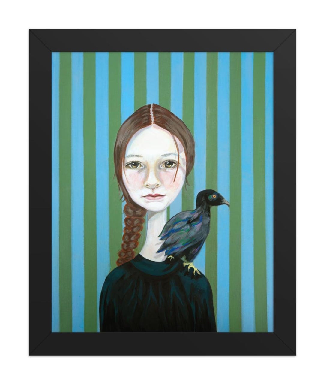 Whimsical Folk Art Girl Portrait - Print of My Original Painting ...