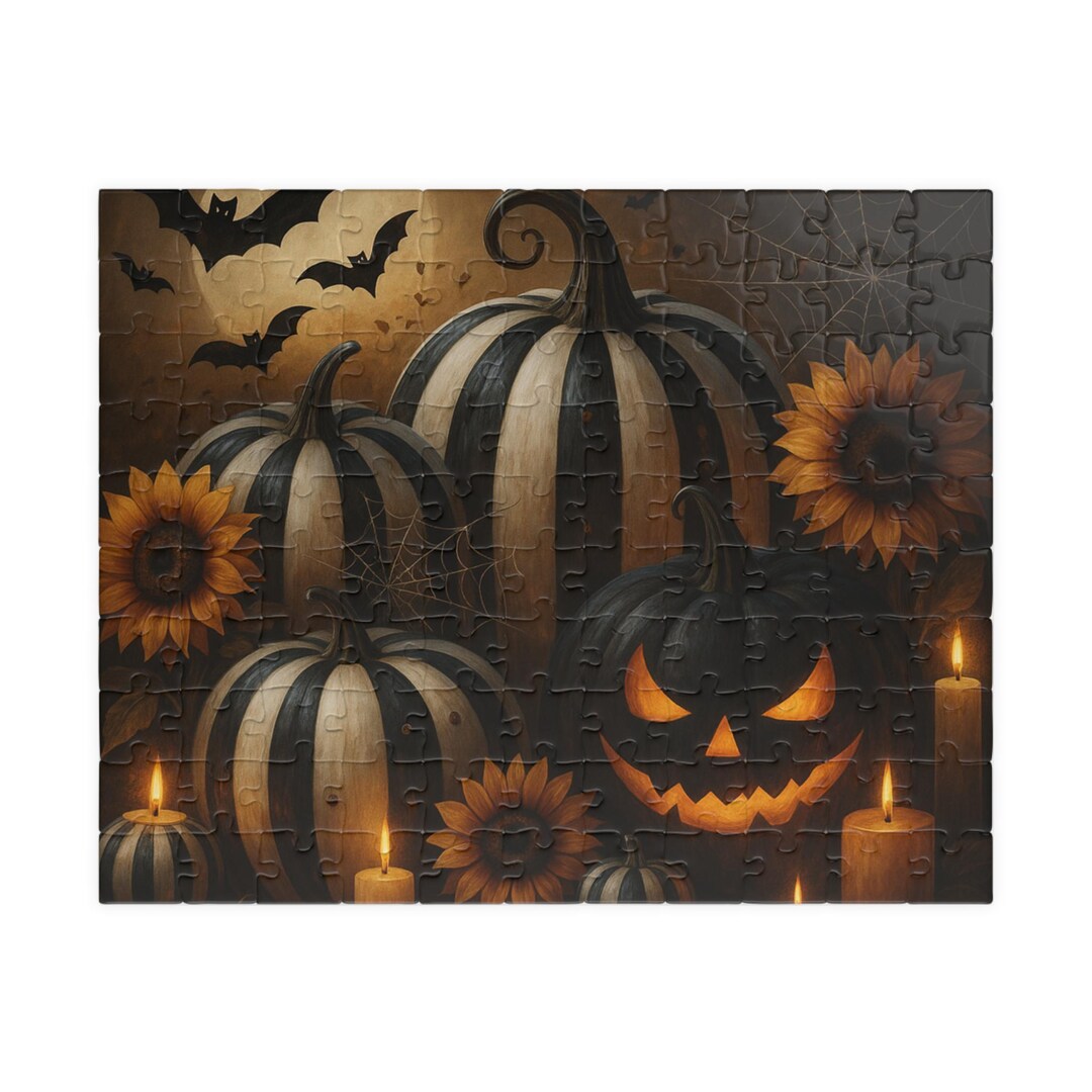 Halloween-themed Puzzle, Pumpkin Decor Puzzle, Fall Activity Gift ...