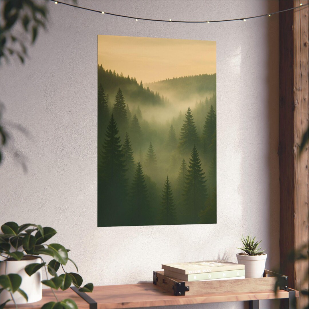 Serene Nature Posters, Matte Wall Art, Forest Decor, Home Aesthetic ...