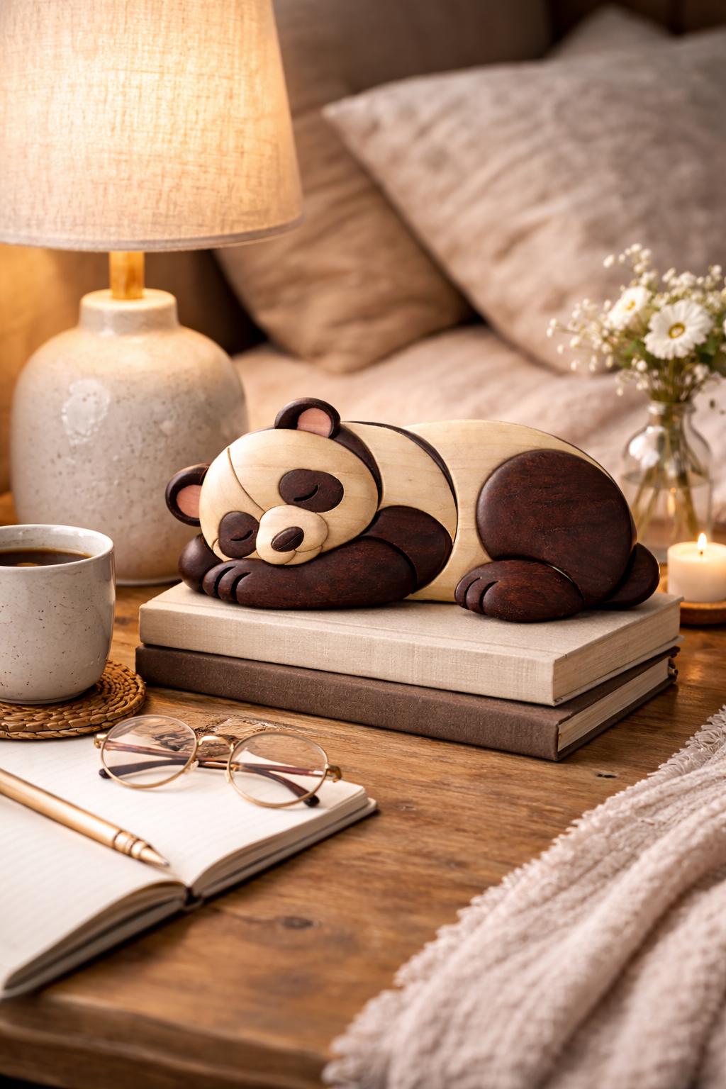 Sleeping Panda Intarsia Pattern | Scroll Saw Woodworking Template | DIY ...