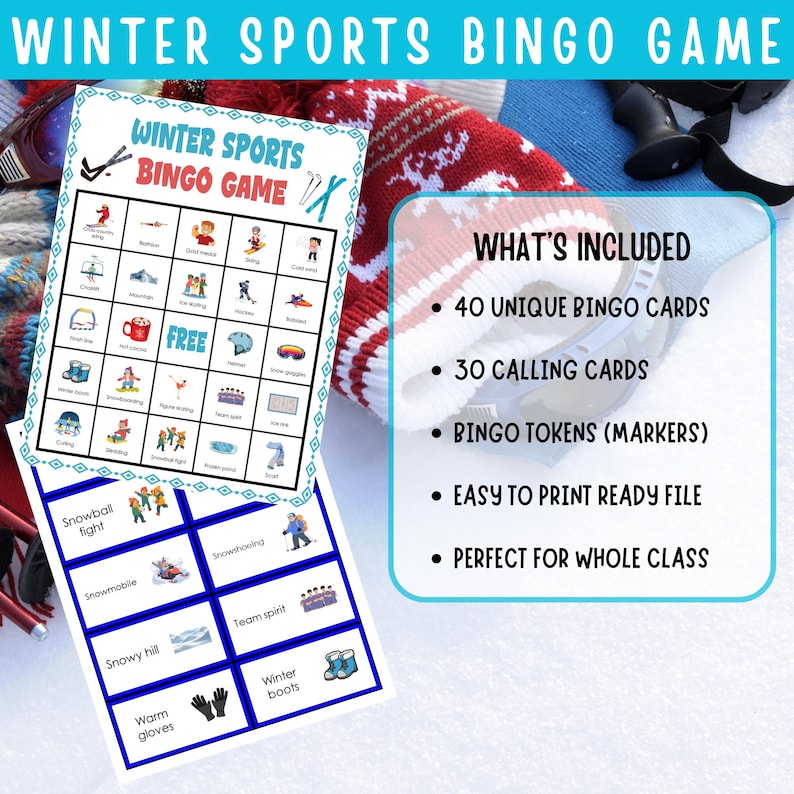 Winter Sports Bingo Game | Fun & Educational Winter-themed Printable ...
