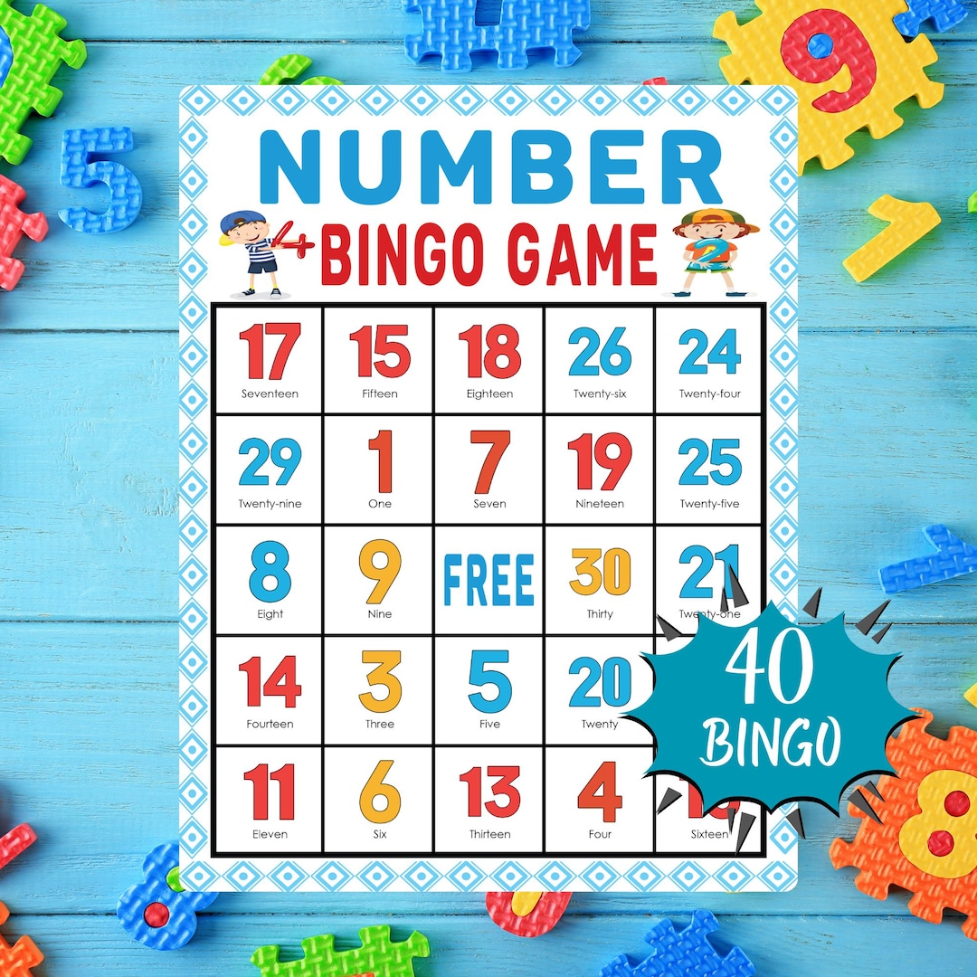 Number Bingo Game Printable Counting Activity for Kids Classroom Math ...