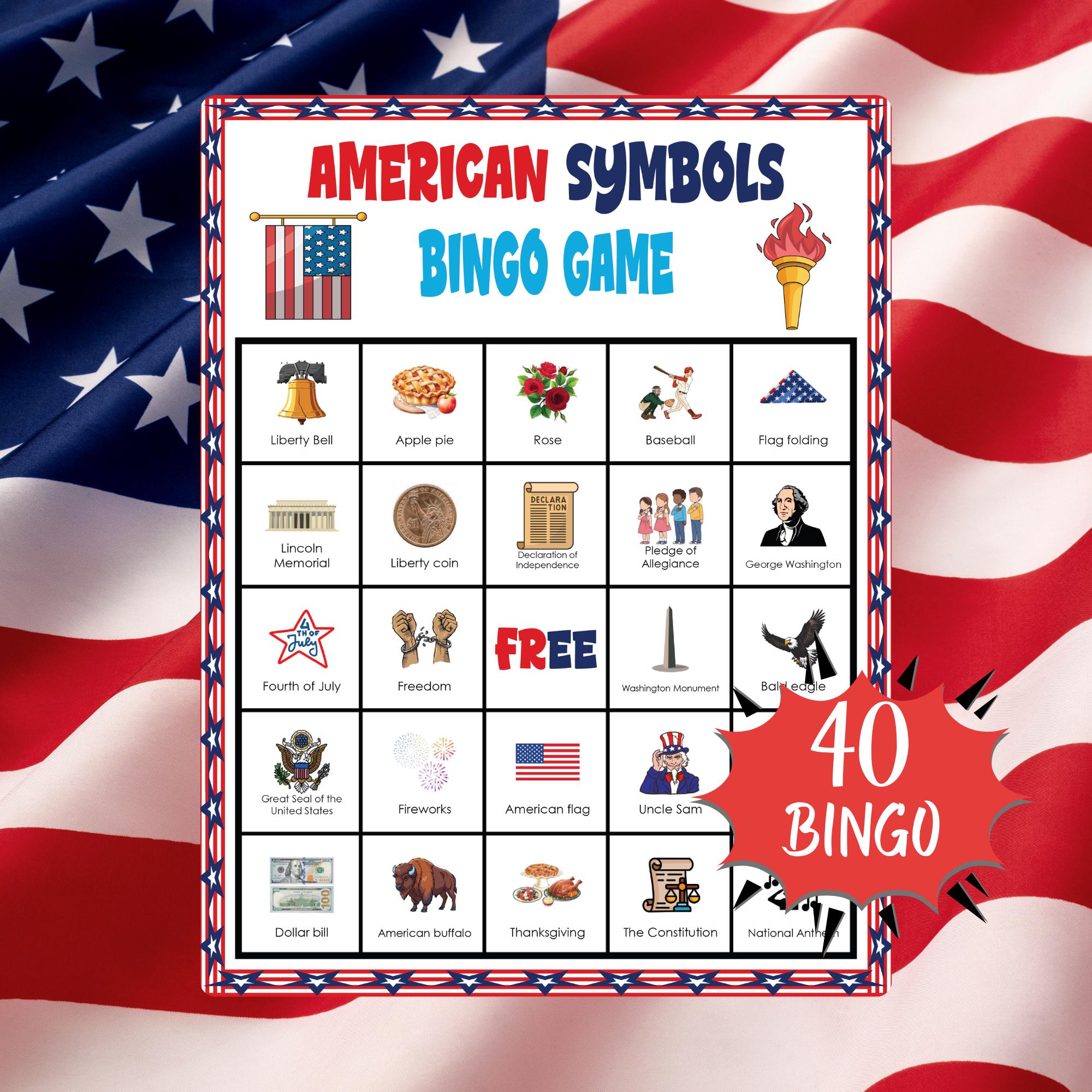 American Symbols Bingo Game | U.S. History & Social Studies Activity ...