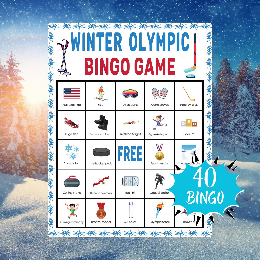 Winter Olympic Bingo Game – Printable Sports Theme Activity for Kids ...