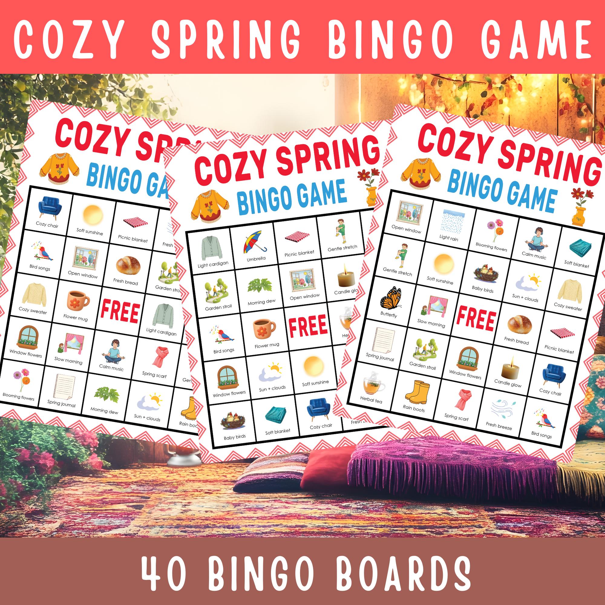 Cozy Spring Bingo Game Printable Seasonal Activity for Kids Classroom ...