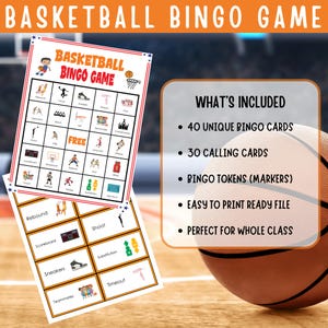 Basketball Bingo Game | Fun Sports Activity for Kids, Classroom, and ...