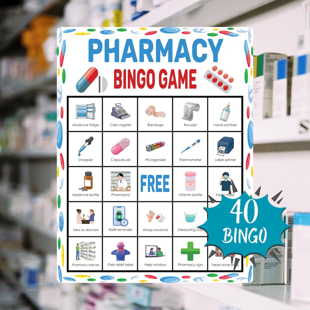 Pharmacy Bingo Game Printable Health Medication Activity for Kids ...