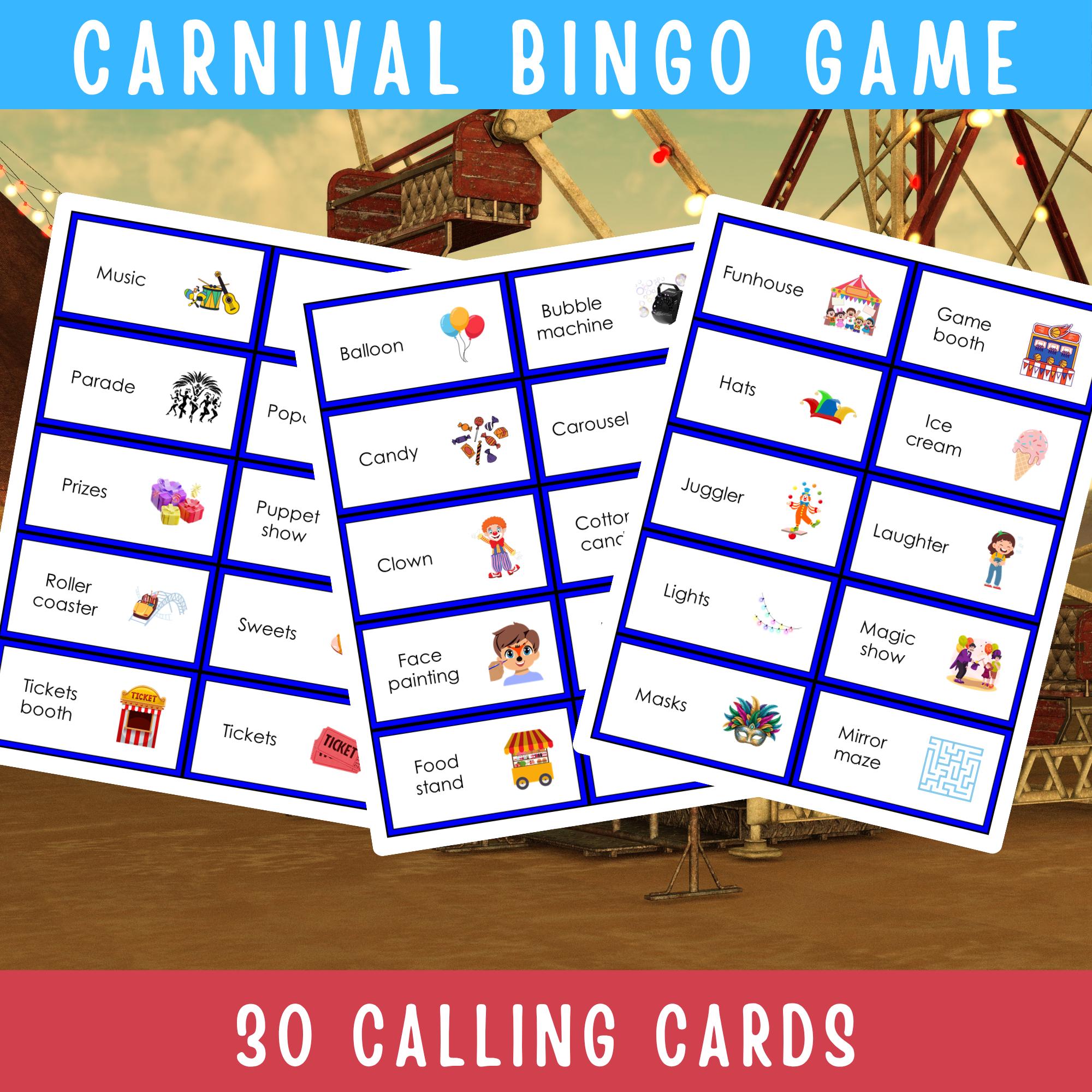 Carnival Bingo Game | Fun Fair-themed Printable Activity for Kids ...