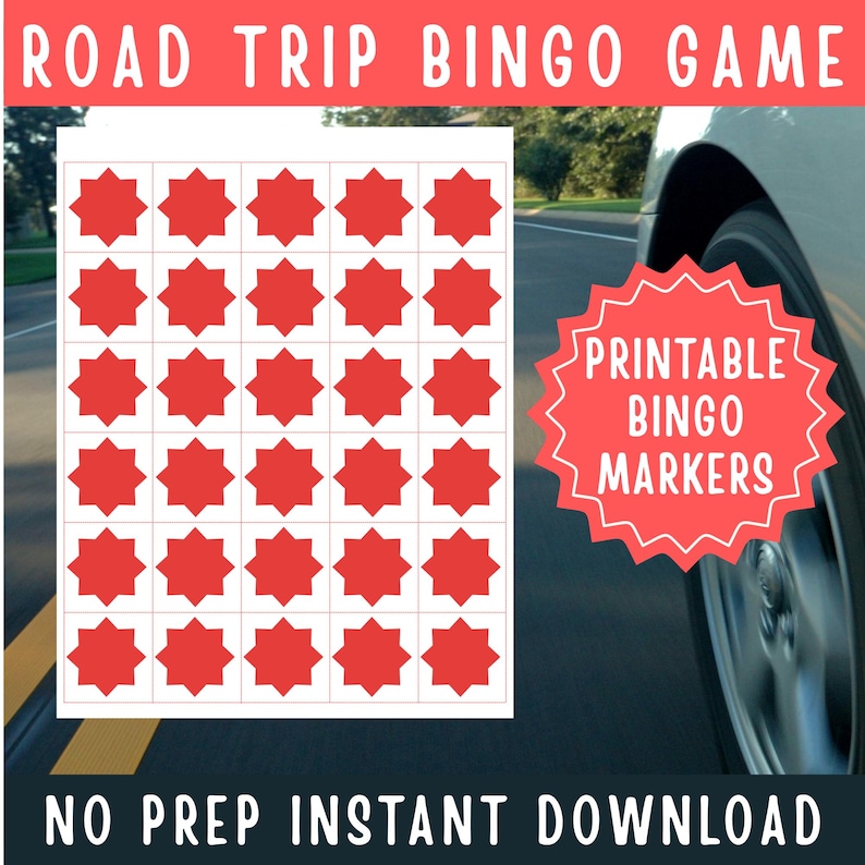 Road Trip Bingo Game Printable Travel Activity for Kids Family Car ...