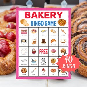 Bakery Bingo Game Printable Baking Food Activity for Kids Classroom ...