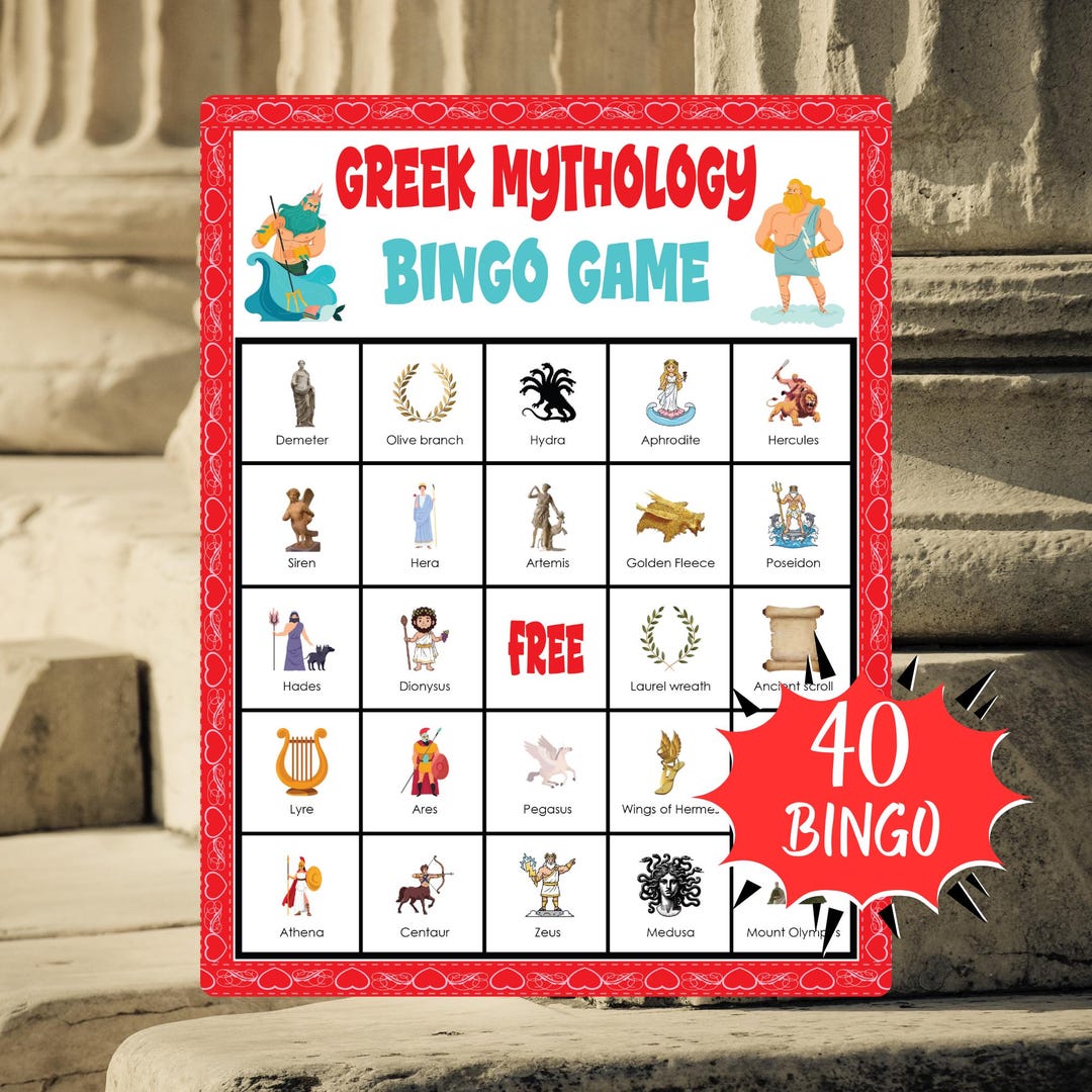 Greek Mythology Bingo Game | Ancient Myths Printable Activity for Kids ...