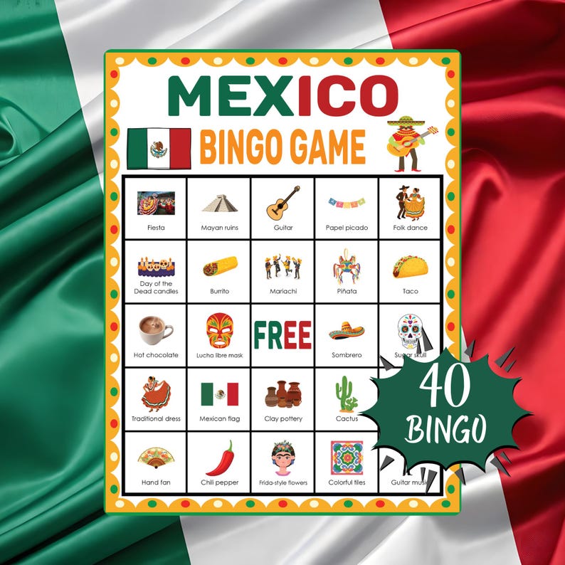 Mexico Bingo Game | Printable Culture & Geography Bingo for Kids ...