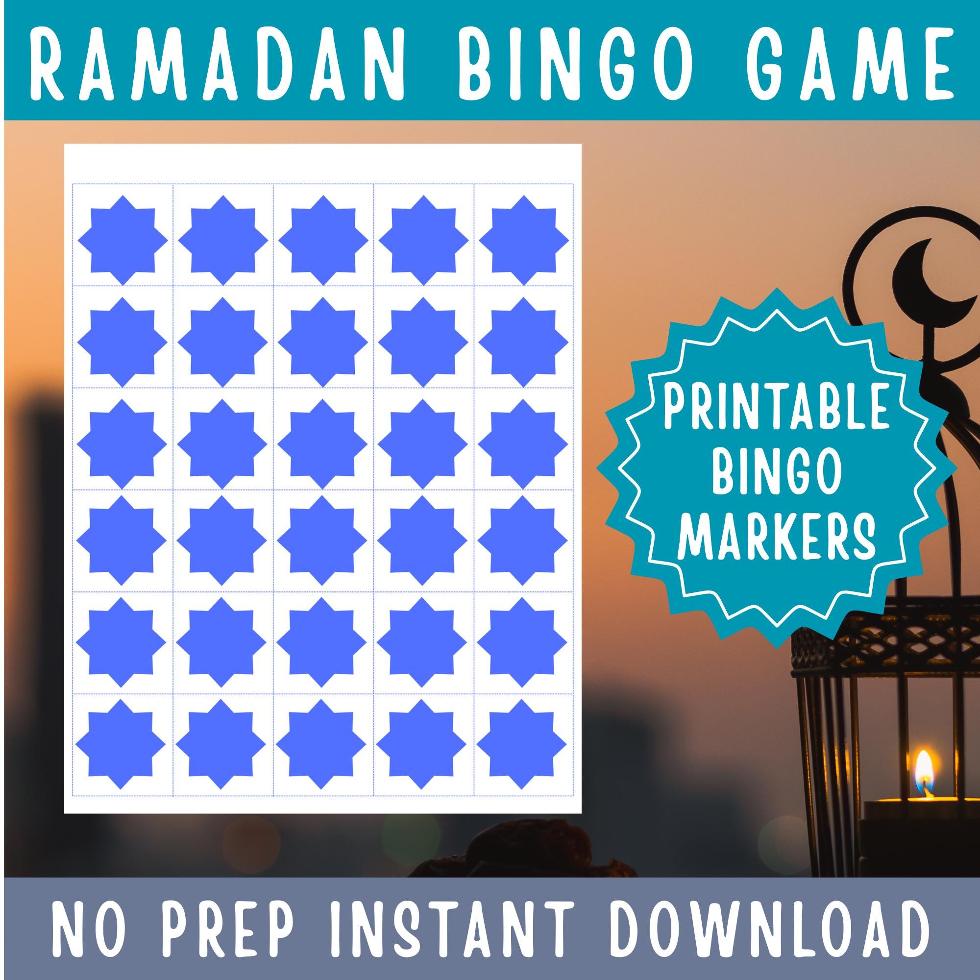 Ramadan Bingo Game Printable Islamic Holiday Activity Kids Classroom ...