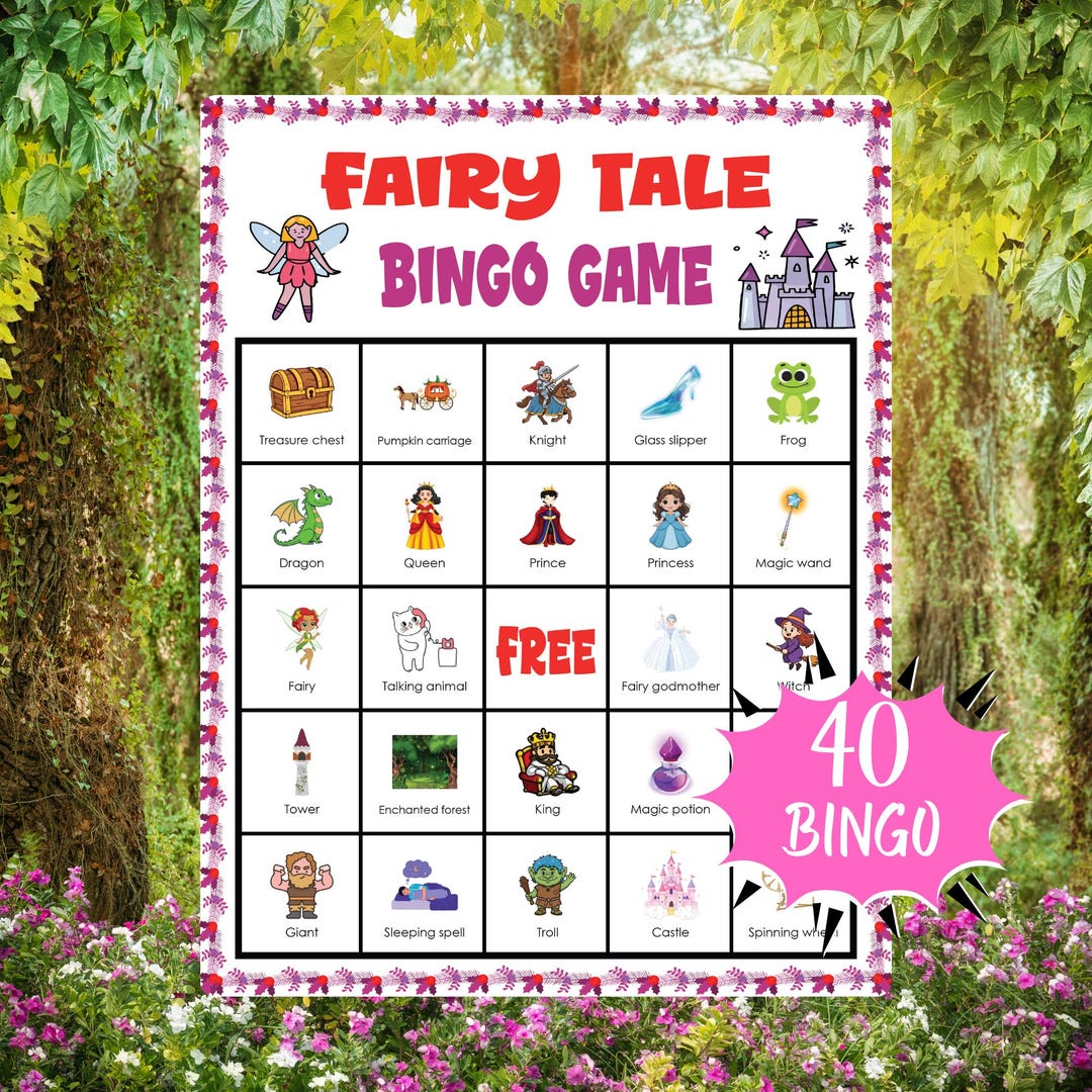 Fairy Tale Bingo Game | Magical Storytime Activity for Kids | Princess ...