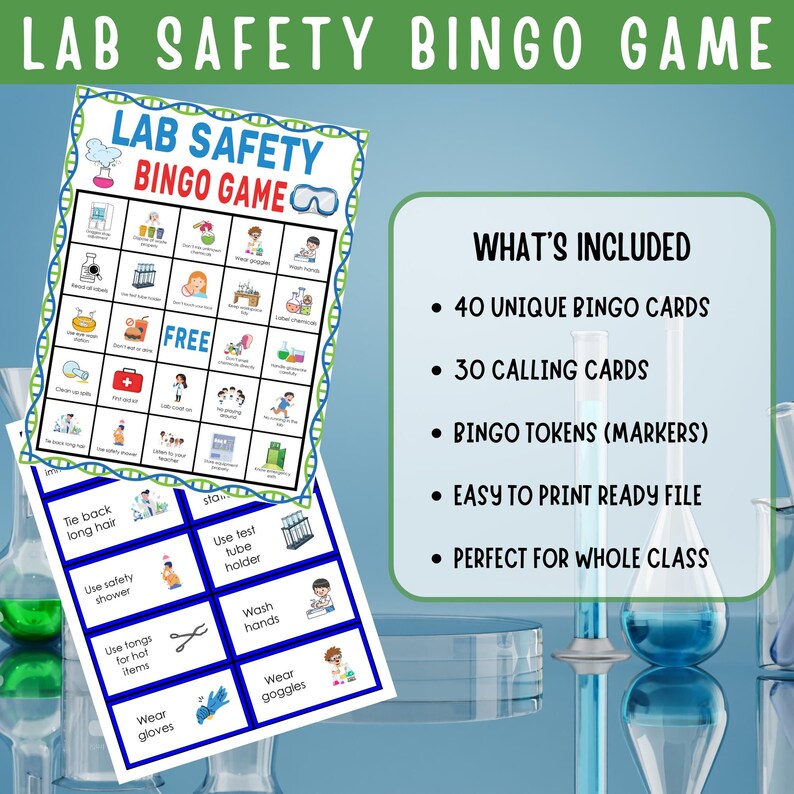 Lab Safety Bingo – Printable Science Classroom Game for Kids & Students ...