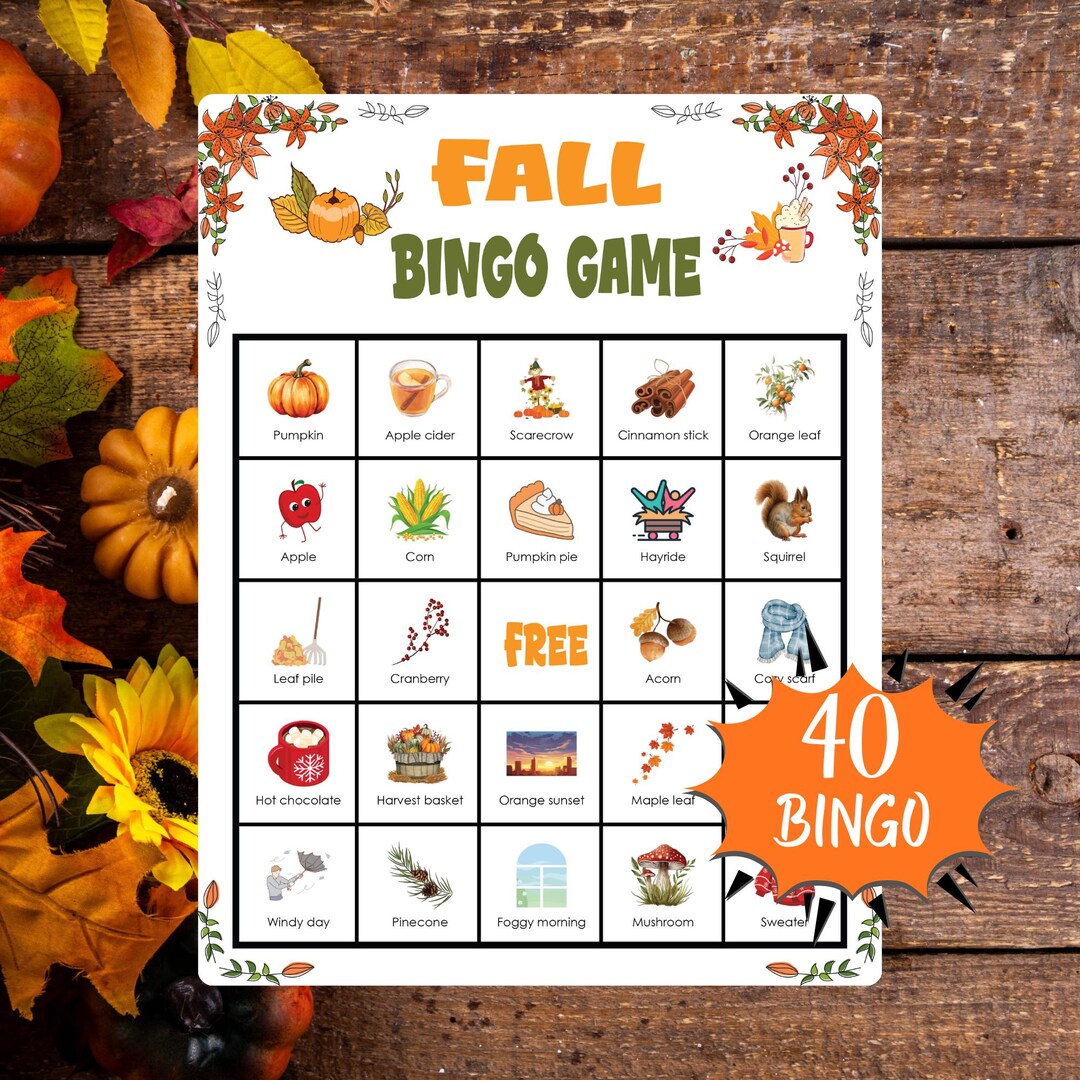 Fall Bingo Game | Autumn-themed Printable Activity for Kids ...