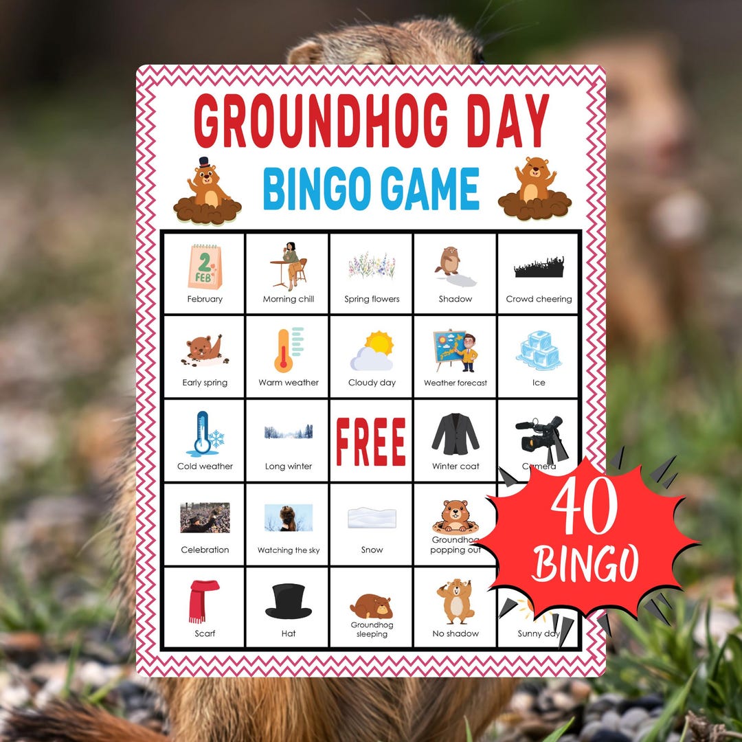 Groundhog Day Bingo Game | Fun Printable Winter Activity for Kids ...