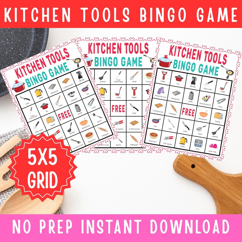 Kitchen Tools Bingo Game for Kids – Fun Cooking-themed Printable ...