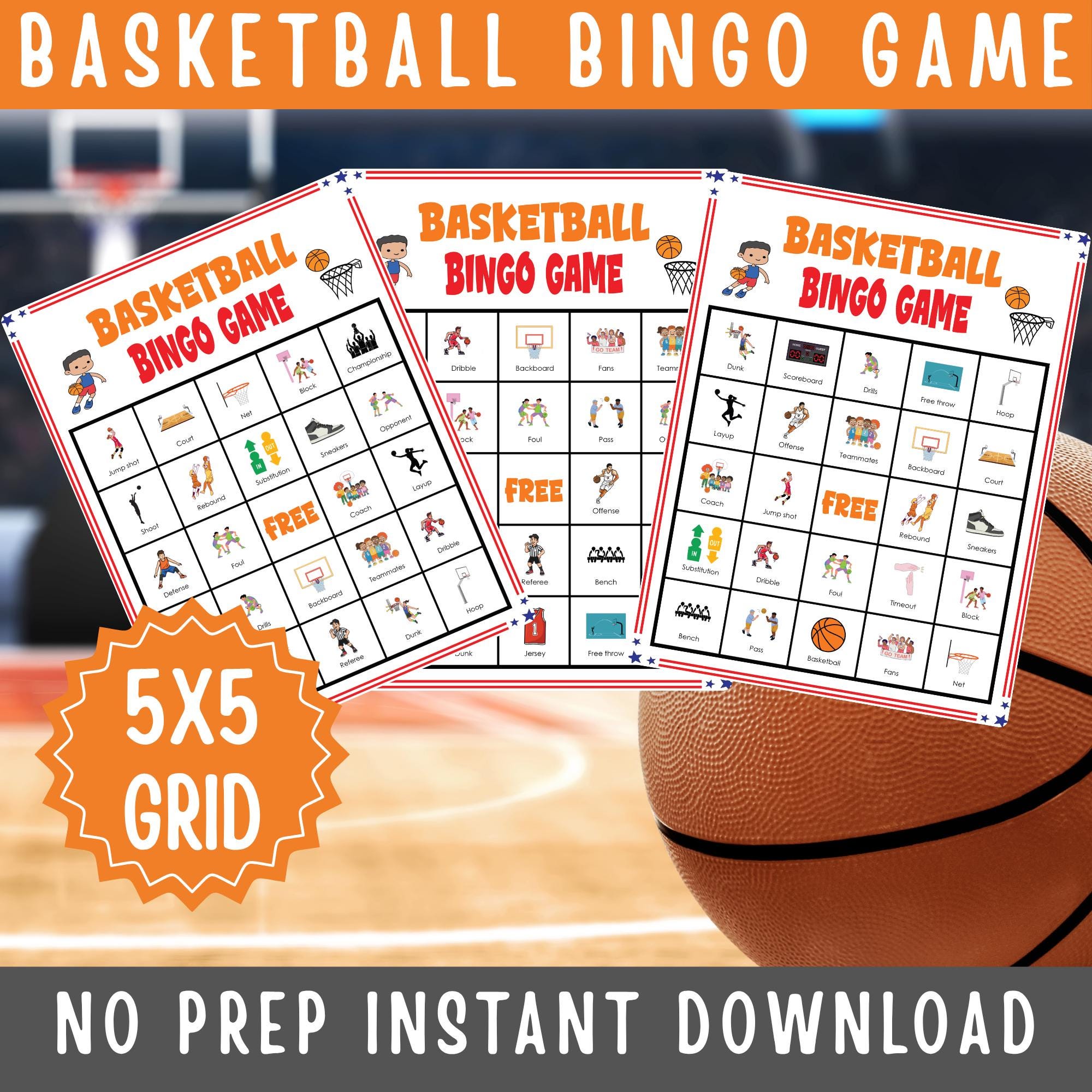 Basketball Bingo Game | Fun Sports Activity for Kids, Classroom, and ...