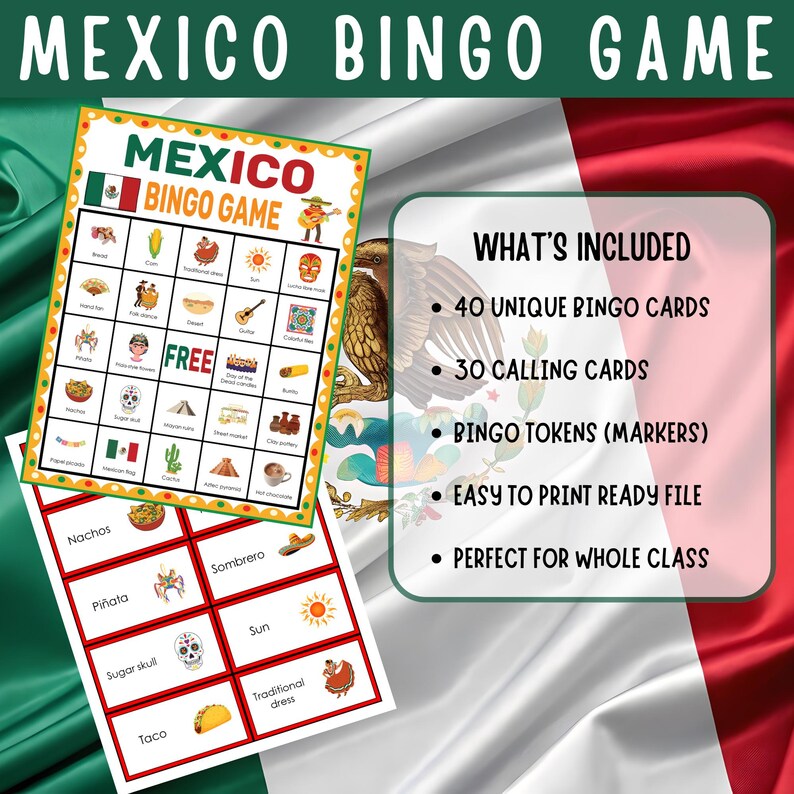 Mexico Bingo Game | Printable Culture & Geography Bingo for Kids ...