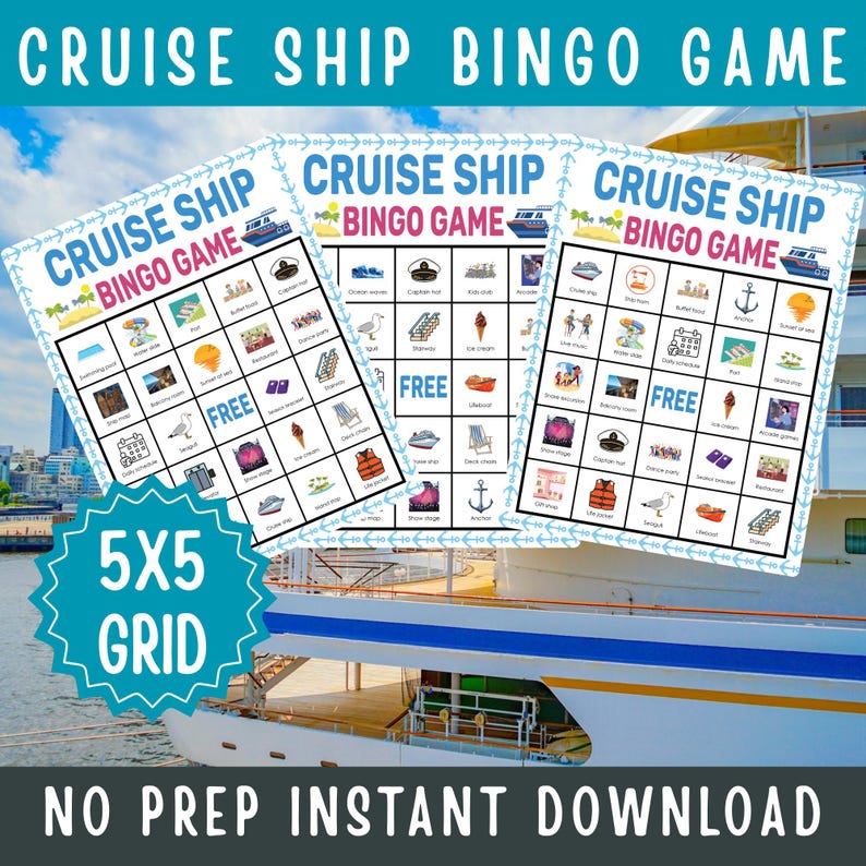 Cruise Ship Bingo Game Printable Travel Ocean Activity for Kids ...