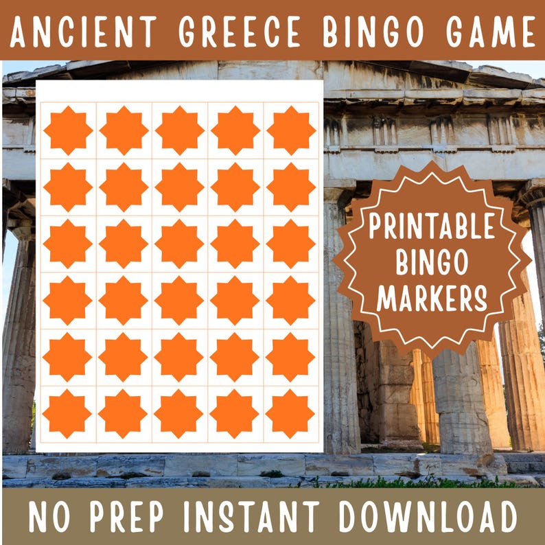 Ancient Greece Bingo Game | Greek History Printable Activity for Kids ...
