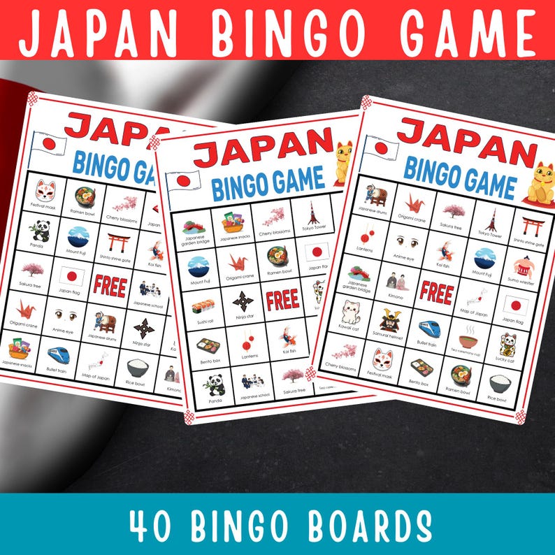 Japan Bingo Game | Japanese Culture Printable Activity for Kids ...