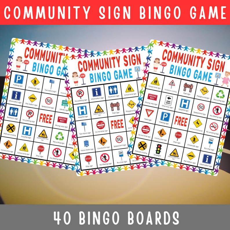 Community Sign Bingo Game — Fun & Educational Printable for Kids ...