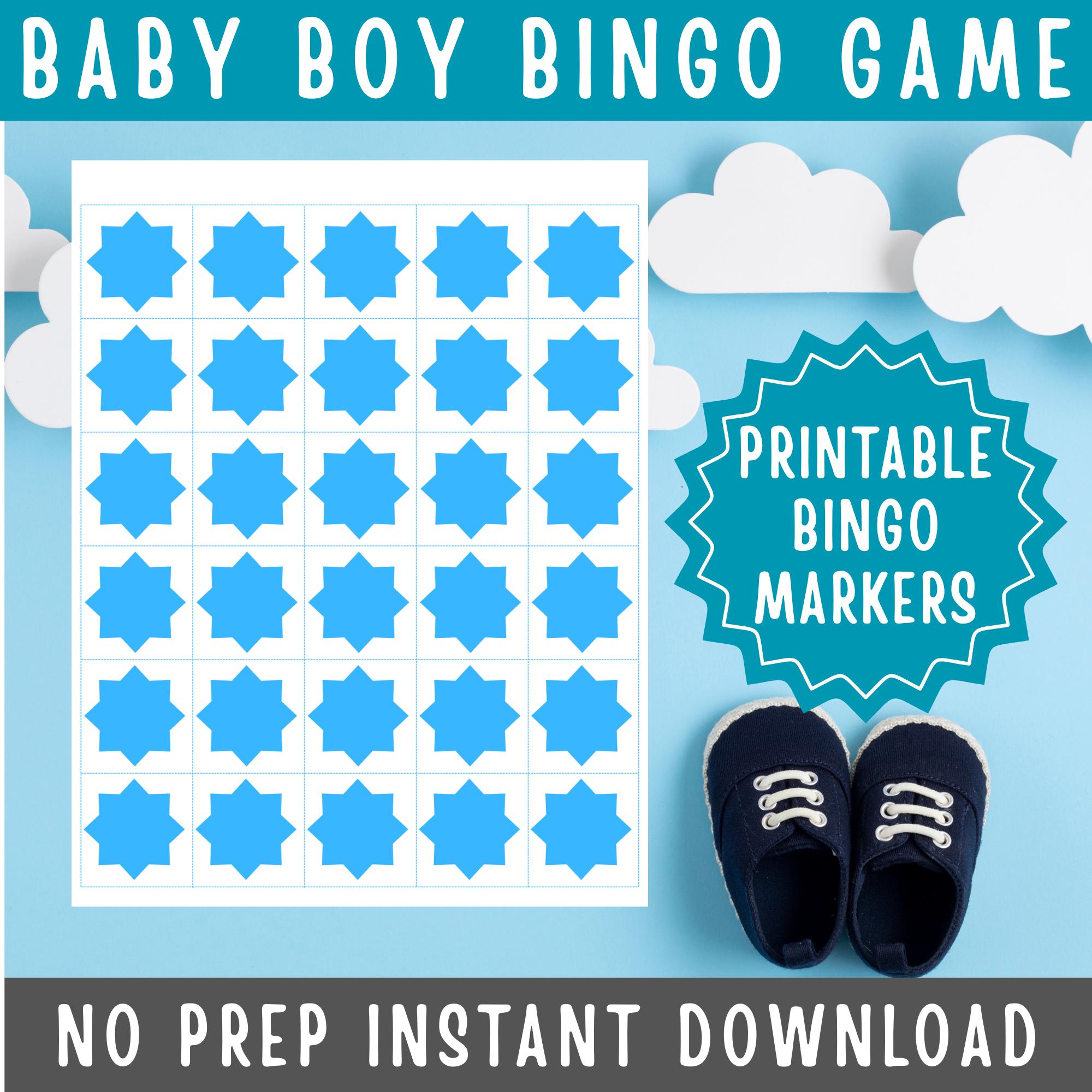 Baby Boy Bingo Game Printable | Baby Shower Activity for Boys, Gender ...