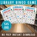 Library Bingo (sub Plans) Printable No Prep Reading Activity for Kids ...