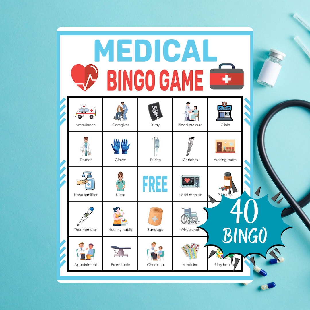 Medical Bingo Game Printable: Healthcare Activity for Kids Classroom ...