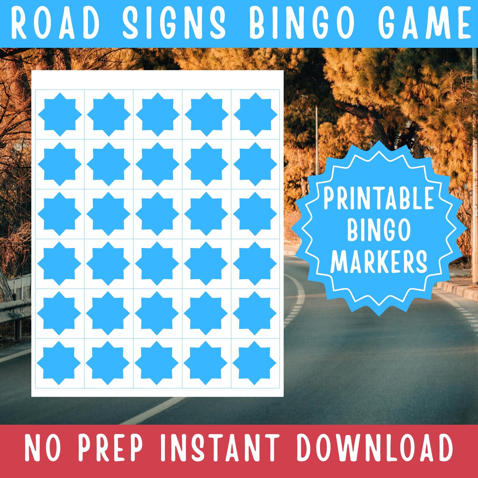 Road Signs Bingo Game | Traffic Safety Learning Activity for Kids ...