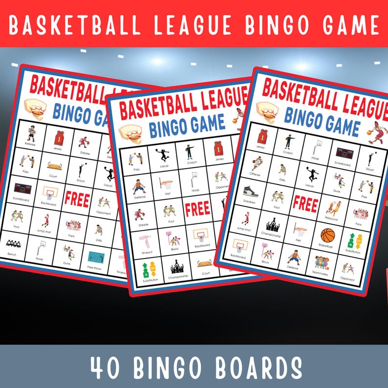 Basketball League Bingo Game Printable Sports Activity for Kids ...