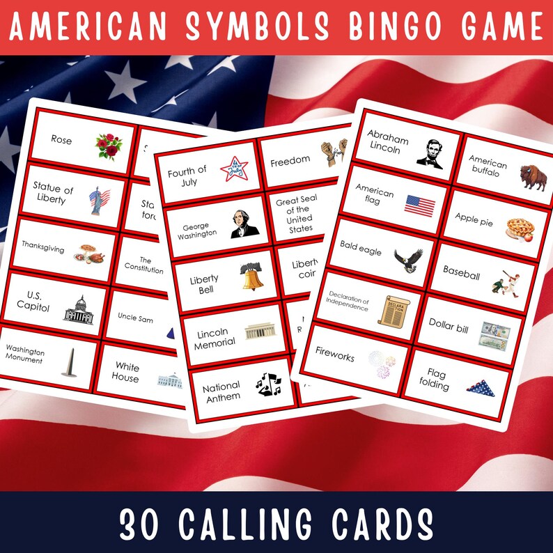American Symbols Bingo Game | U.S. History & Social Studies Activity ...