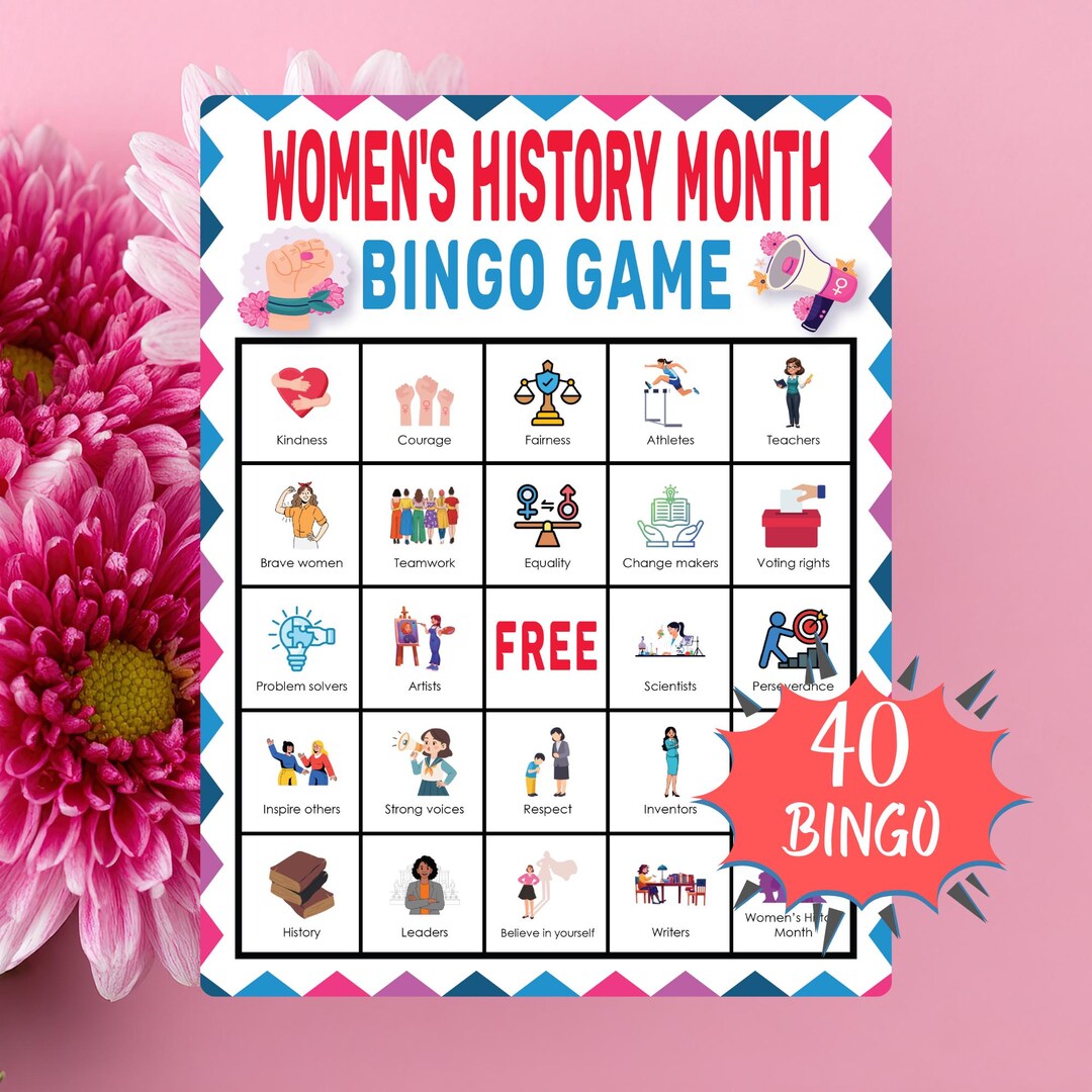 Women’s History Month Bingo Game Printable History and Empowerment ...