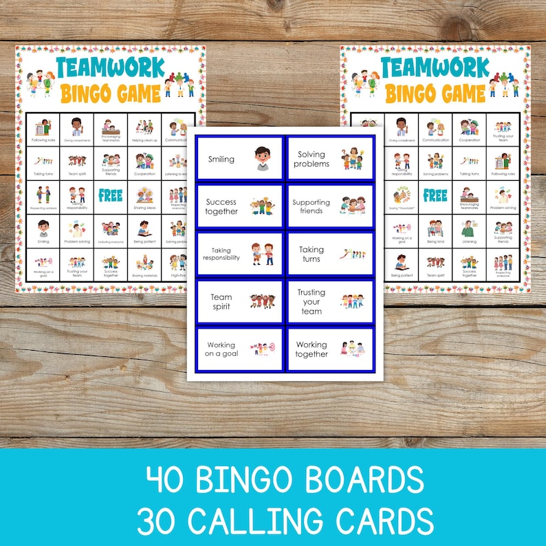 Teamwork Bingo Game for Kids: Social Skills Activity (printable PDF) - Etsy
