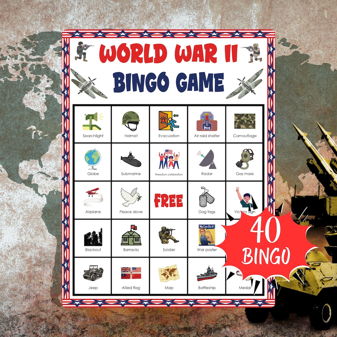 World War II Bingo Game | History Learning Printable for Kids ...