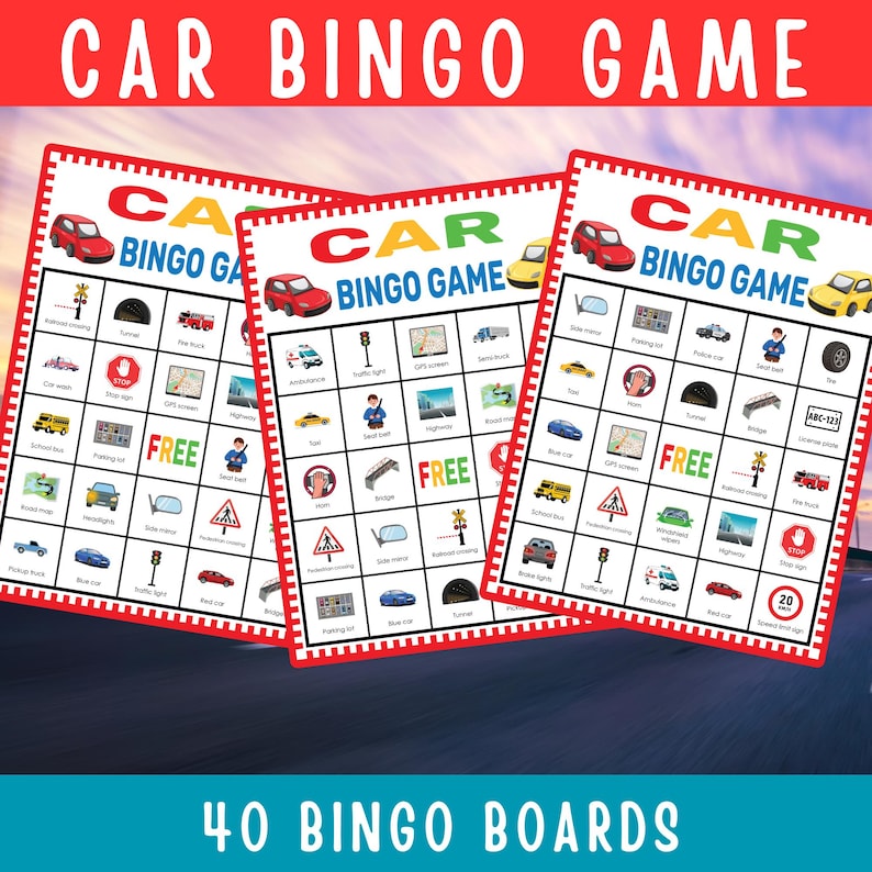 Car Bingo Game | Fun Printable Vehicle Activity for Kids, Classroom ...