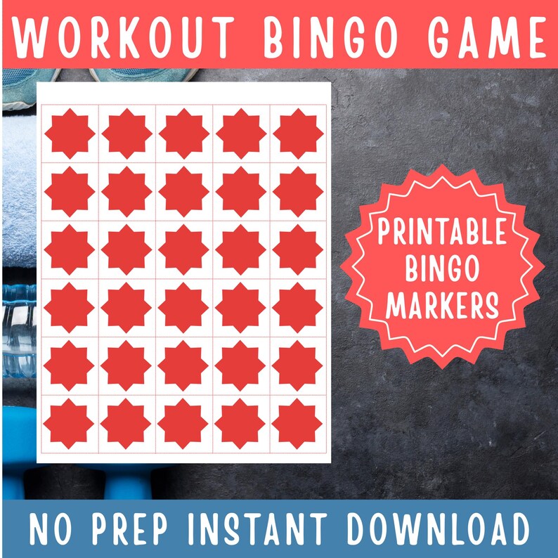 Workout Bingo Game Printable Kids Fitness Activity for Classroom PE ...