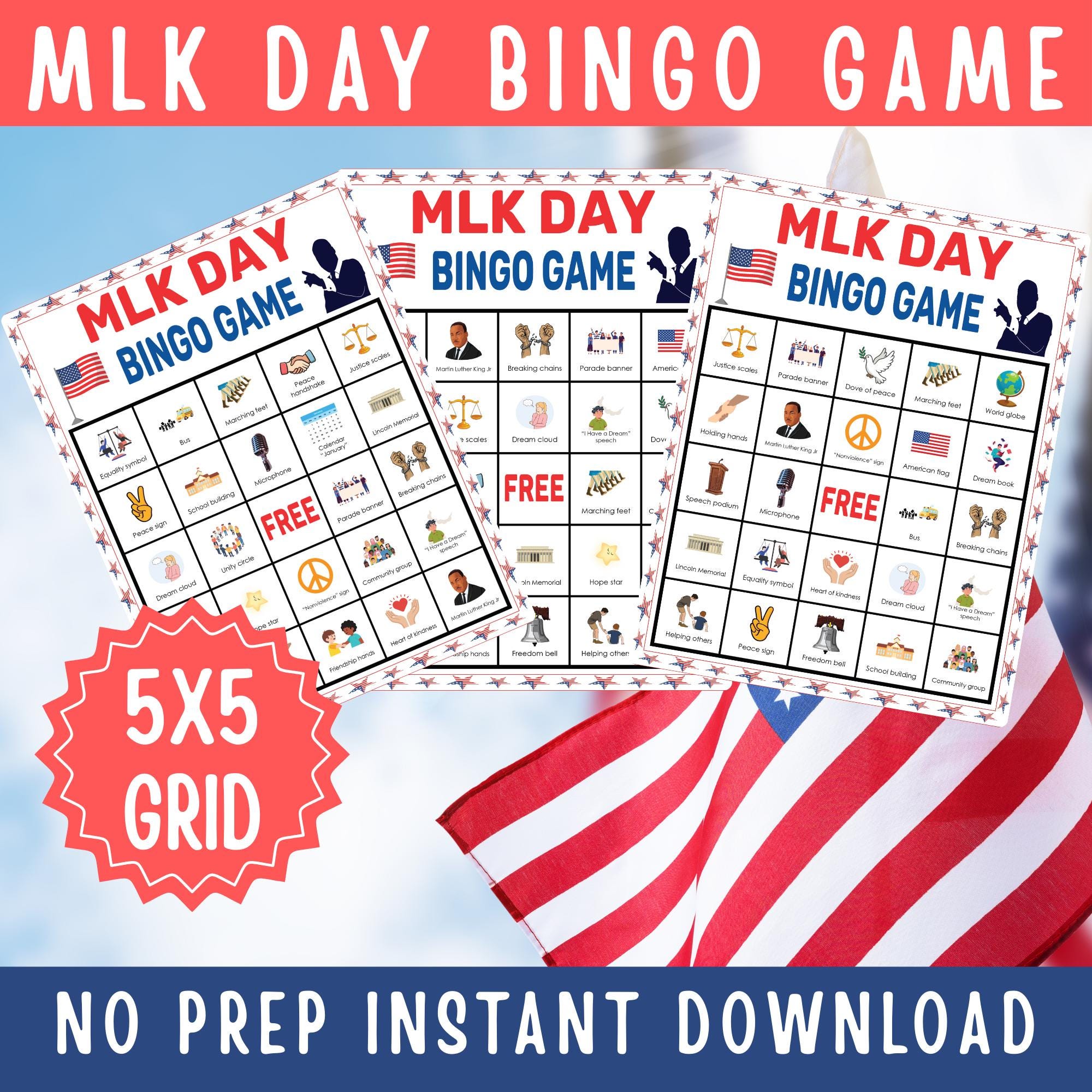 MLK Day Bingo Game | Martin Luther King Jr Activity | Classroom MLK ...
