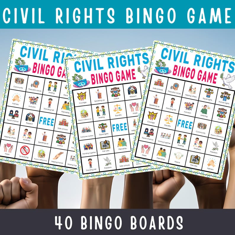 Civil Rights Bingo Game Printable History and Social Studies Activity ...
