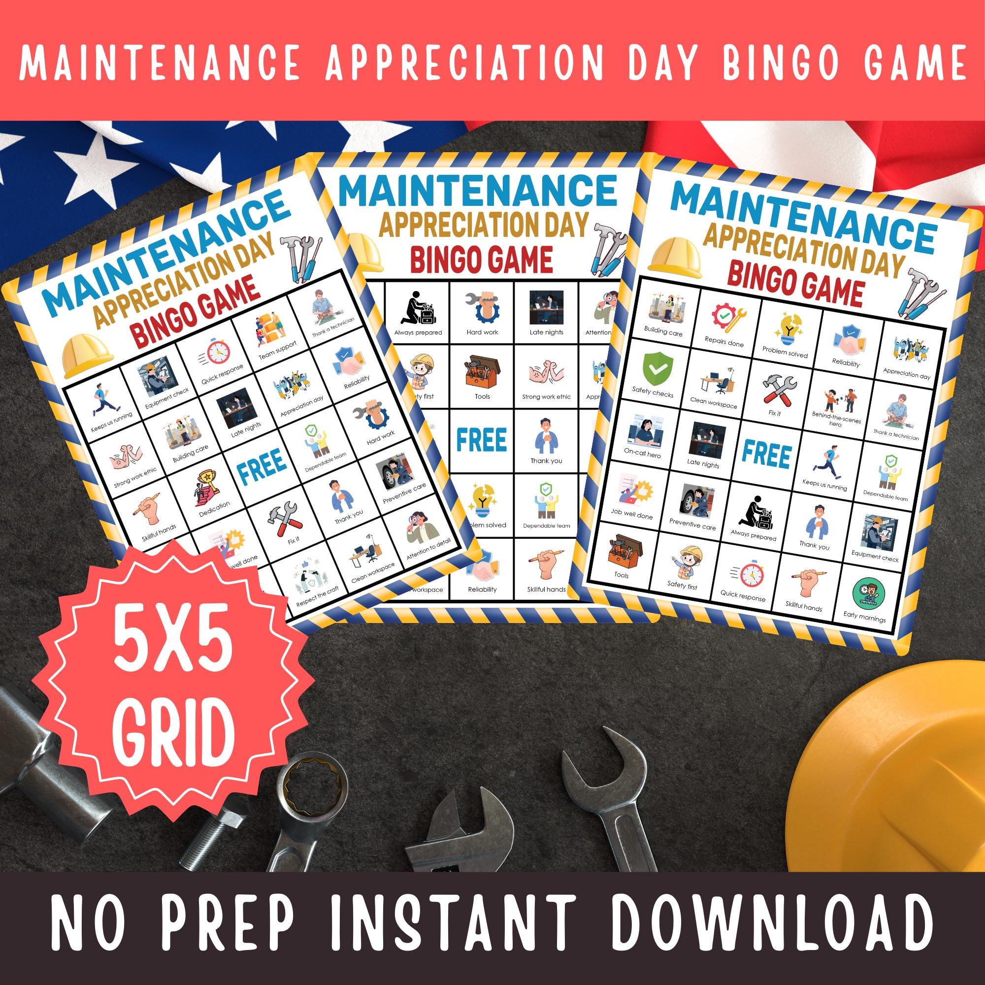 Maintenance Appreciation Day Bingo Game Printable Thank You Activity ...
