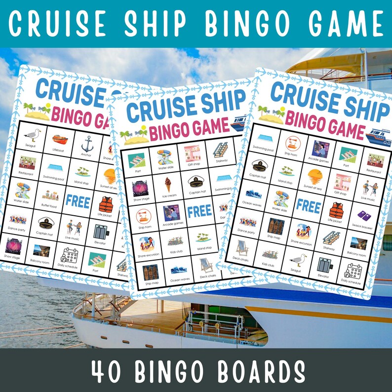 Cruise Ship Bingo Game Printable Travel Ocean Activity for Kids ...