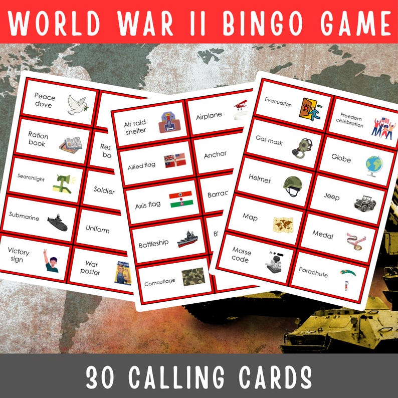 World War II Bingo Game | History Learning Printable for Kids ...
