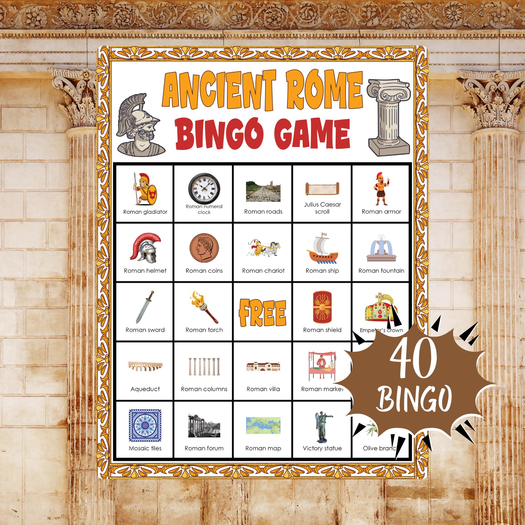Ancient Rome Bingo Game | Roman Civilization Printable for Kids ...