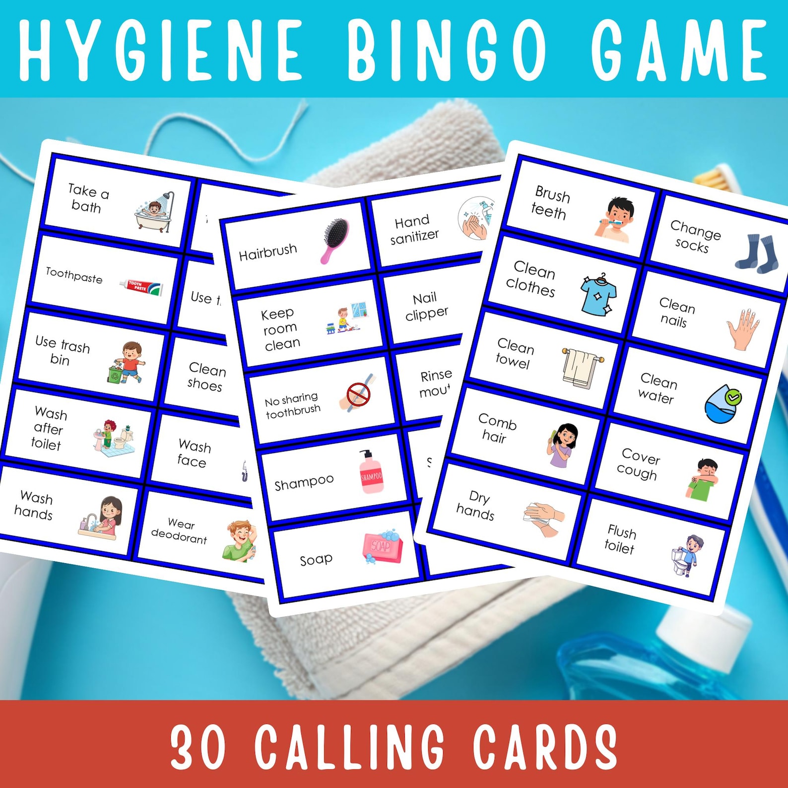 Hygiene Bingo Game | Printable Personal Hygiene Bingo for Kids ...