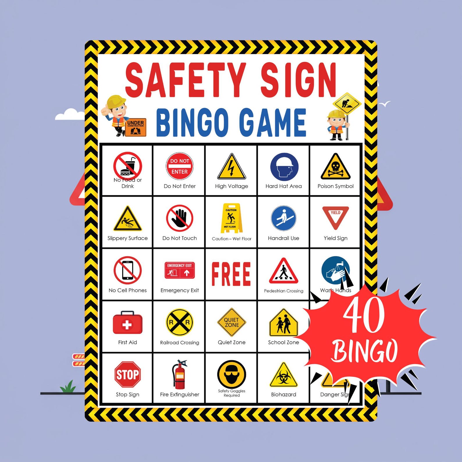 Safety Sign Bingo – Fun & Educational Printable Game for Kids ...