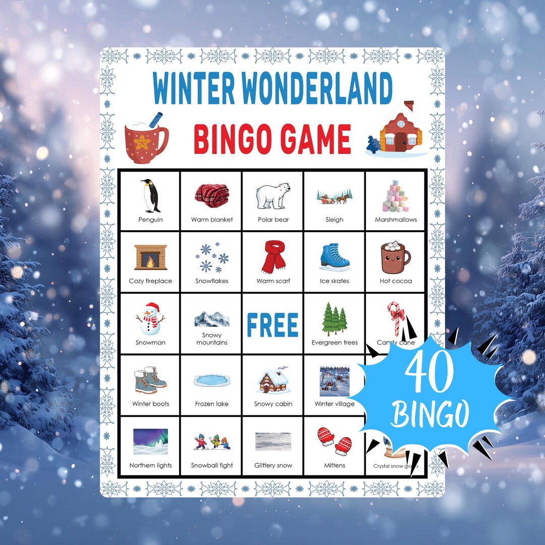 Winter Wonderland Bingo Game | Snow-themed Printable Activity for Kids ...